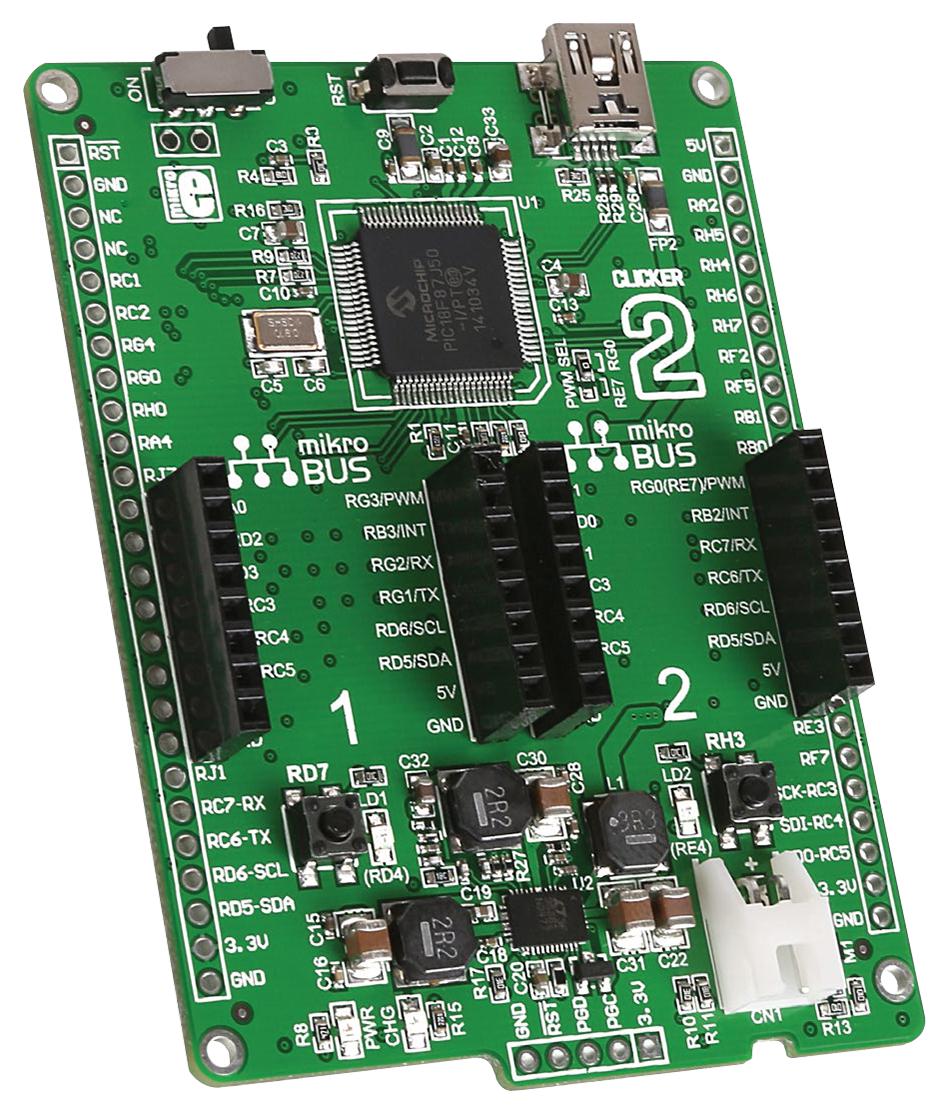 MIKROE-1684 - Mikroelektronika - Development Board, Clicker 2 for PIC18FJ, PIC18F87J50 8-Bit MCU