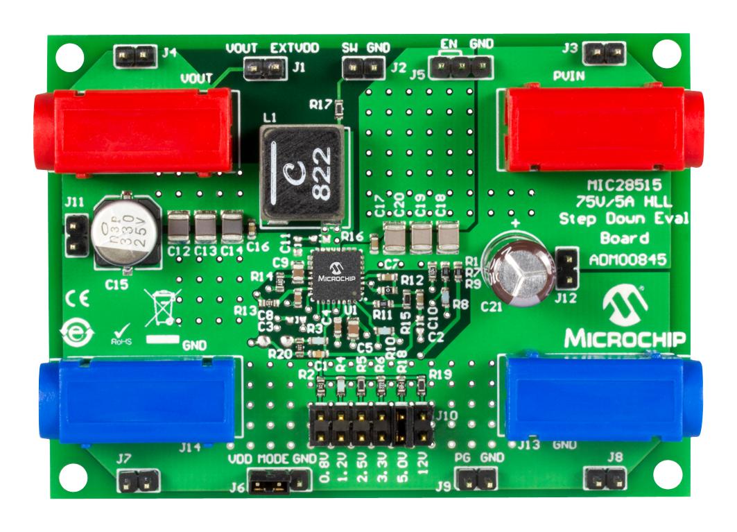 ADM00845 - Microchip - Evaluation Board, MIC28515 5A Switching Regulator, Integrated FET