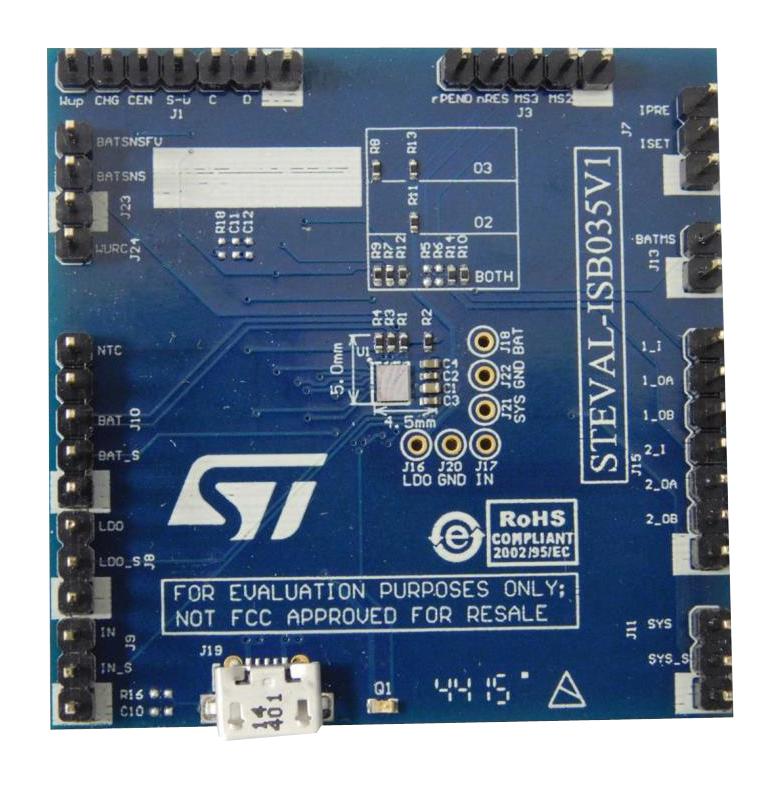STEVAL-ISB035V1 - Stmicroelectronics - Evaluation Board, STBC03 Battery PMIC, Single Cell Li-Ion ...