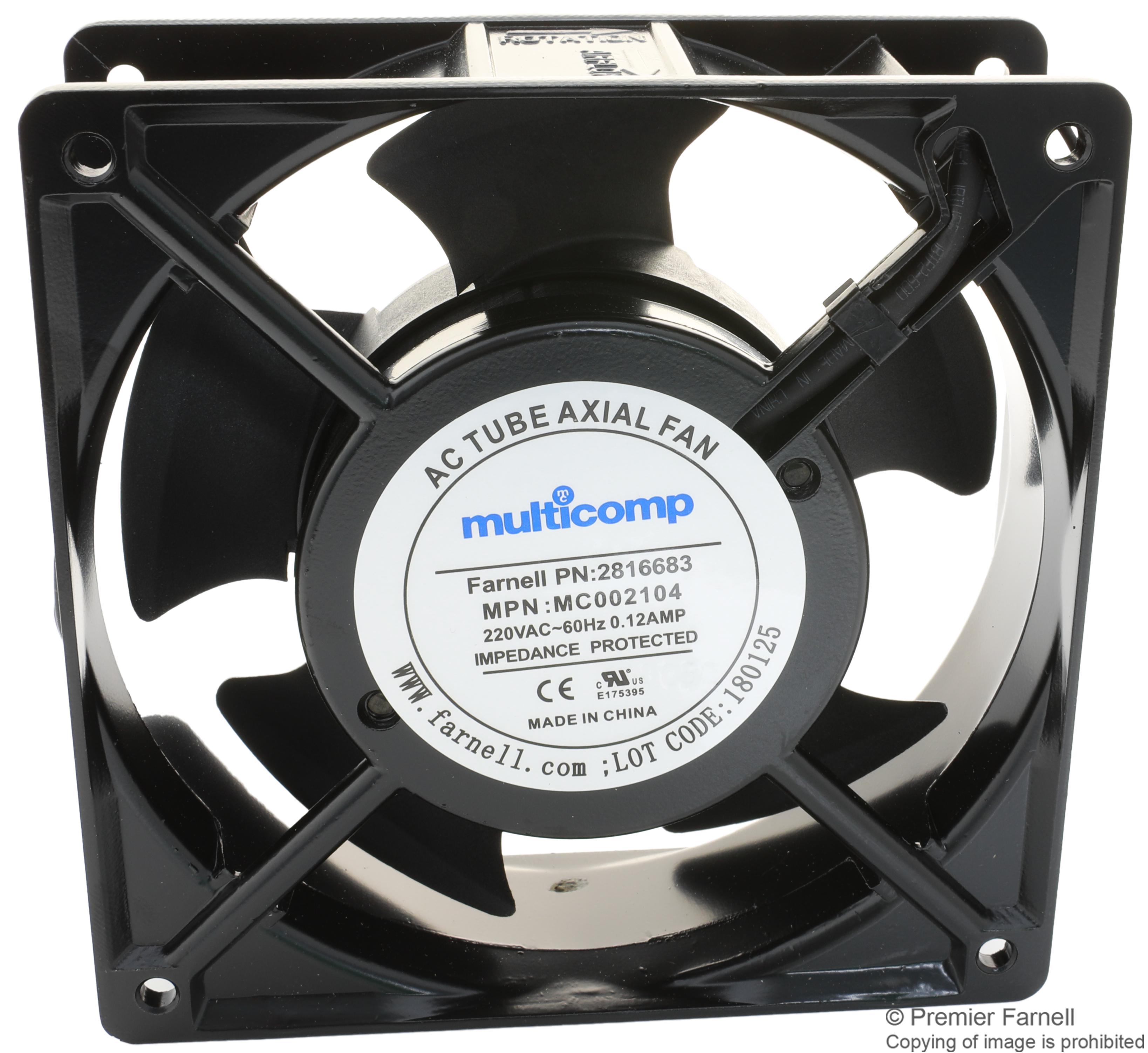 MC002104 - Multicomp Pro - AC Axial Fan, 220V, Square