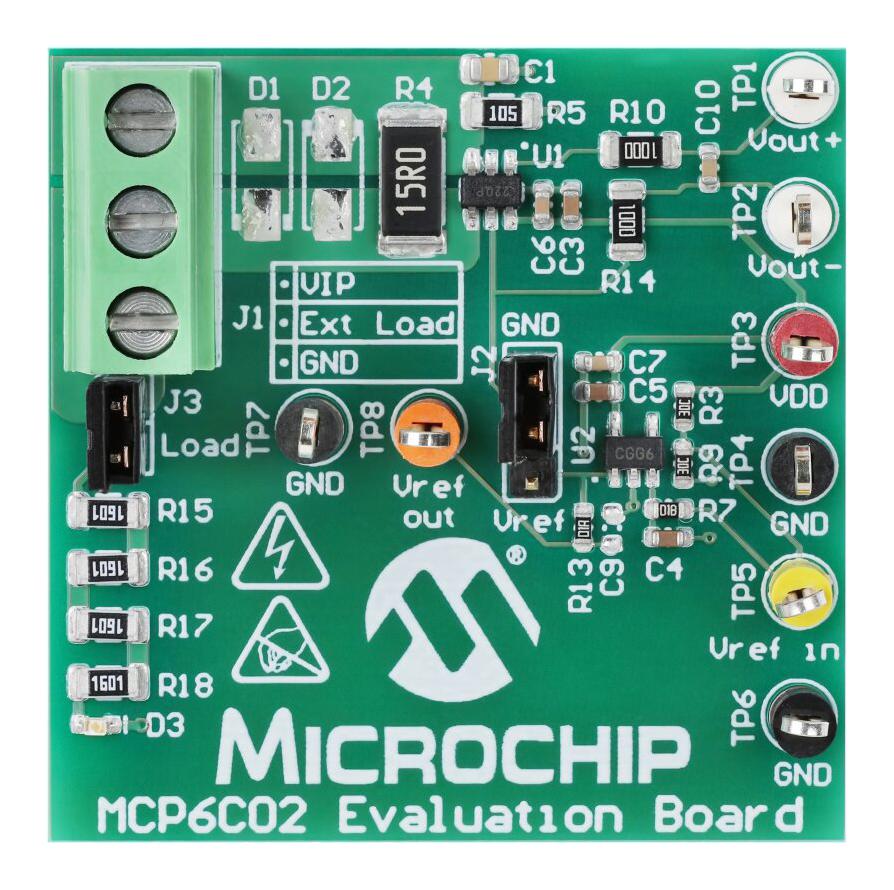 ADM01104 - Microchip - Evaluation Board, MCP6C02, Current Sense Amplifier