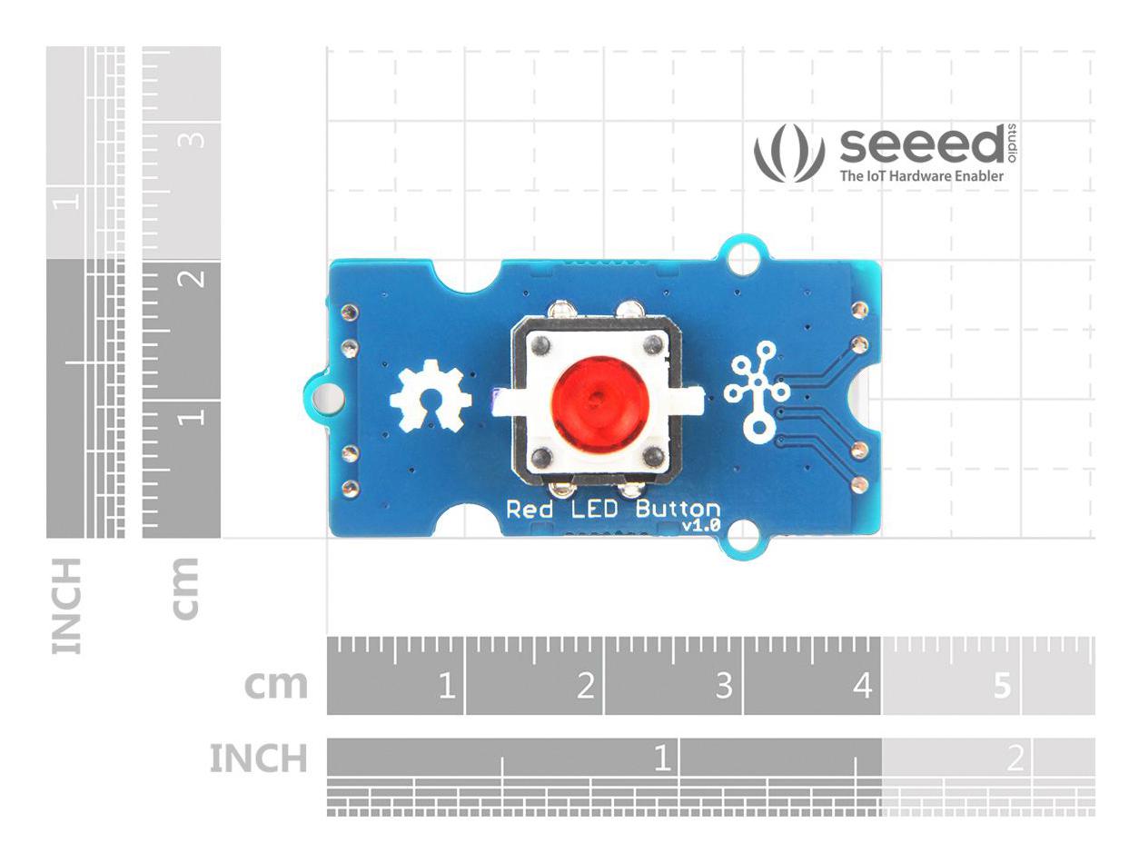 111020044 - Seeed Studio - LED Button Board, with Cable, Red
