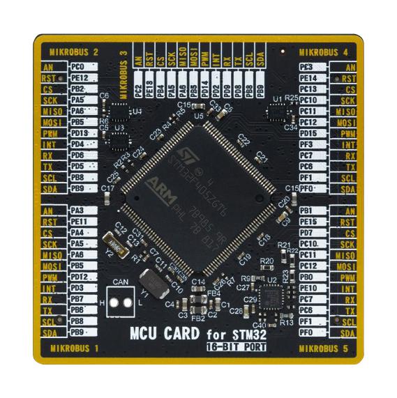 MIKROE-4573 - Mikroelektronika - Add-On Board, MikroE MCU SiBRAIN, STM32 STM32F405ZGT6 MCU