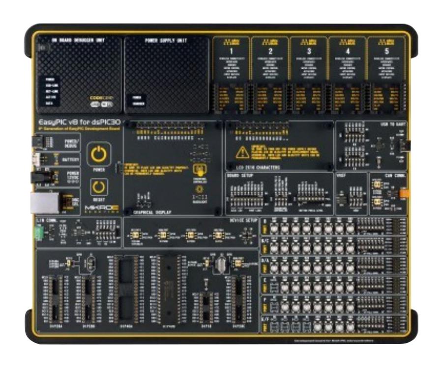 MIKROE-4511 - Mikroelektronika - Development Kit, EasyPIC v8, DSPIC30F4013