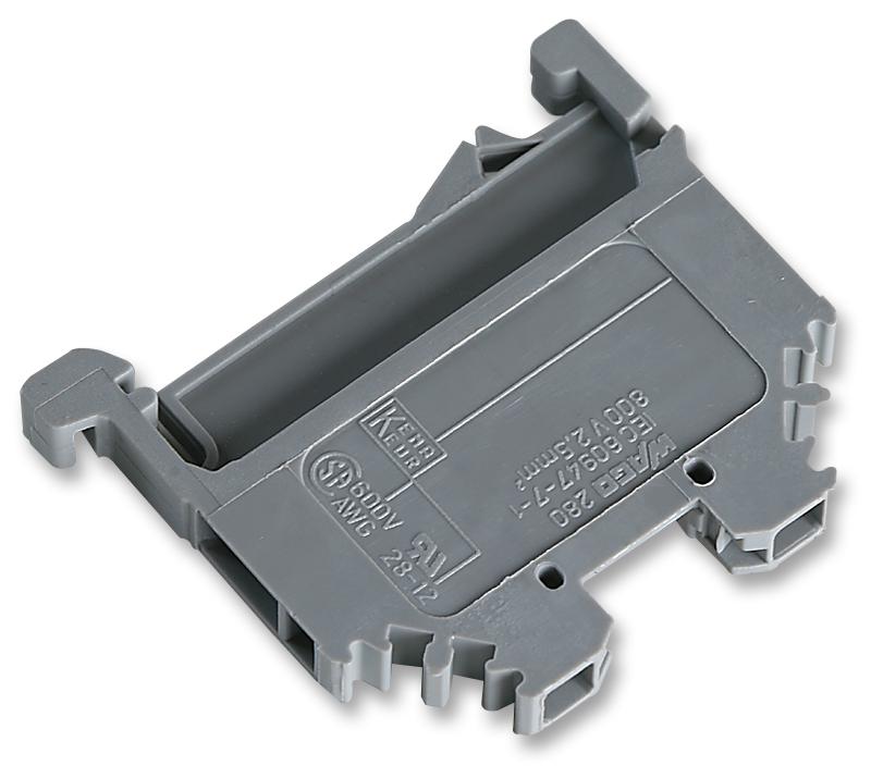 280-101 - Wago - DIN Rail Mount Terminal Block, Side entry wiring, 2 Ways