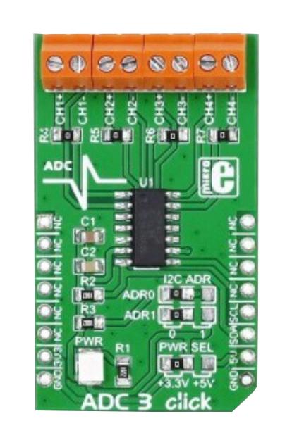 MIKROE-5765 - Mikroelektronika - ADC 3 CLICK - CLICKID