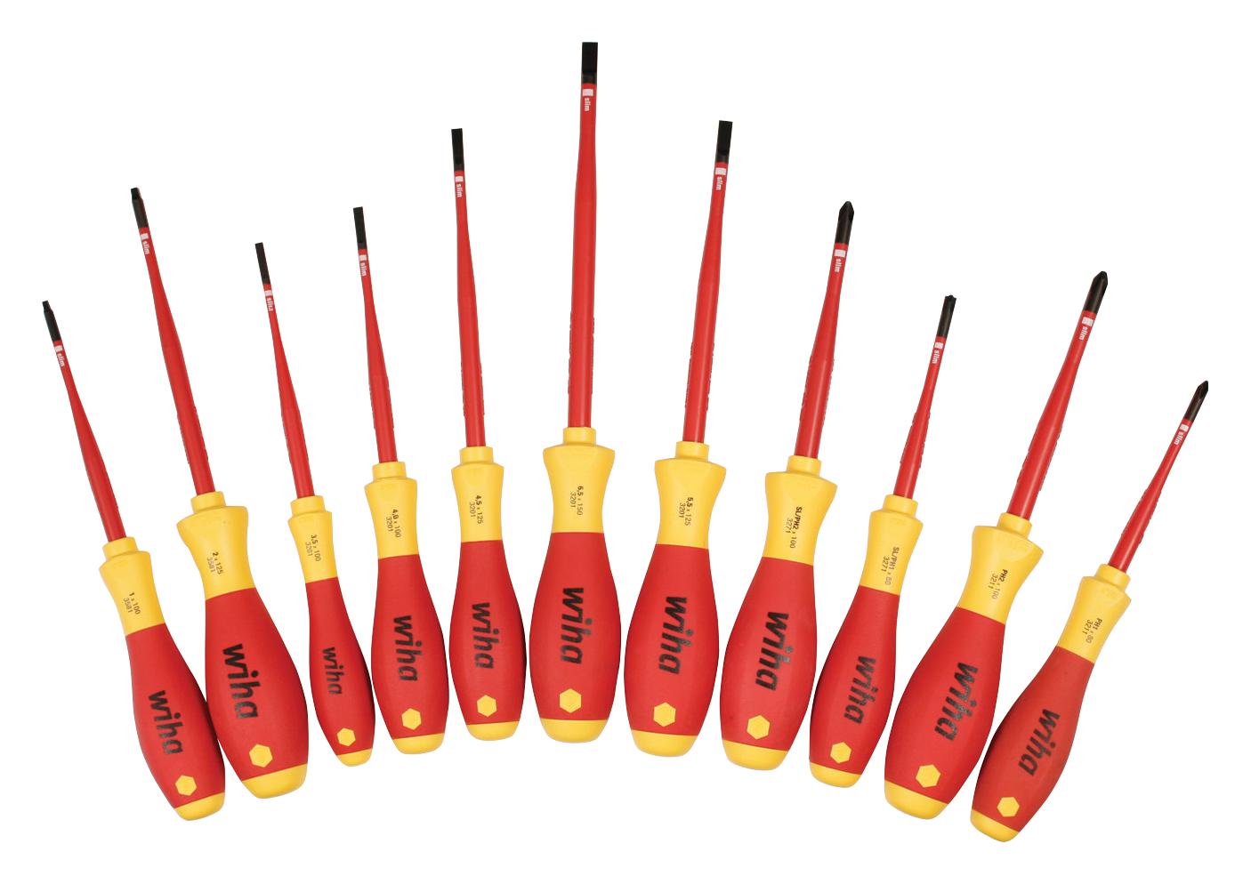 32198 - Wiha - INSULATED SLIMLINE SCREWDRIVER SET, 11PC