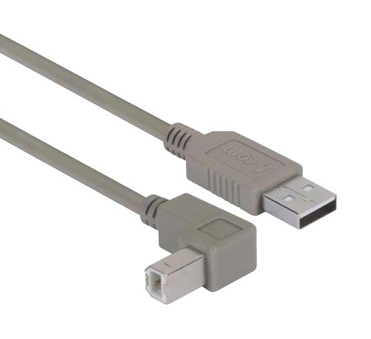 CAA-90DB-2M - L-com - USB CABLE, 2.0, A PLUG-B R/A PLUG