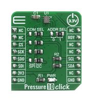 MIKROE-4142 MIKROELEKTRONIKA, Click Board, Pressure 10 Click, Pressure, HSPPAD042A, I2C, SPI ...