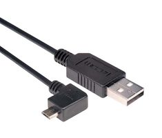 CAA-90LMICB-2M L-COM, USB Cable, Type A Plug to 90° Micro Type B Plug ...